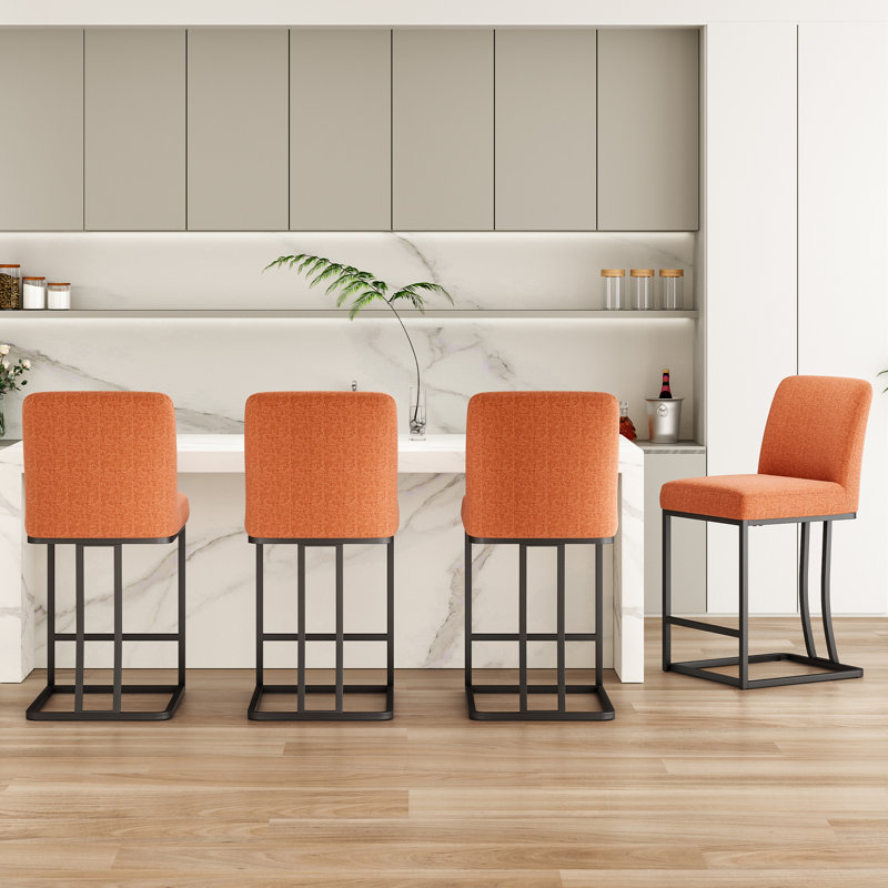 Wade Logan® Bryken Upholstered 23.4'' Counter Stool with Metal Frame ...
