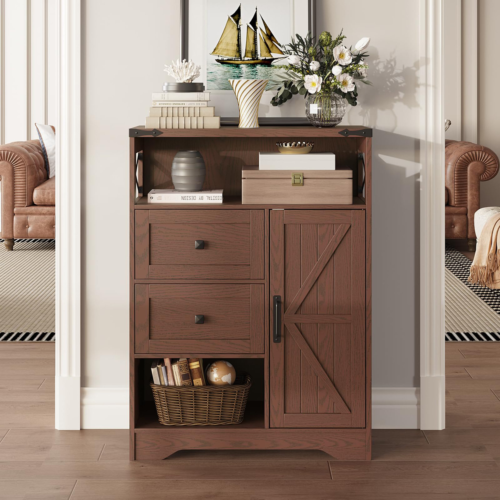 Gracie Oaks Farmhouse Storage Cabinet | Wayfair