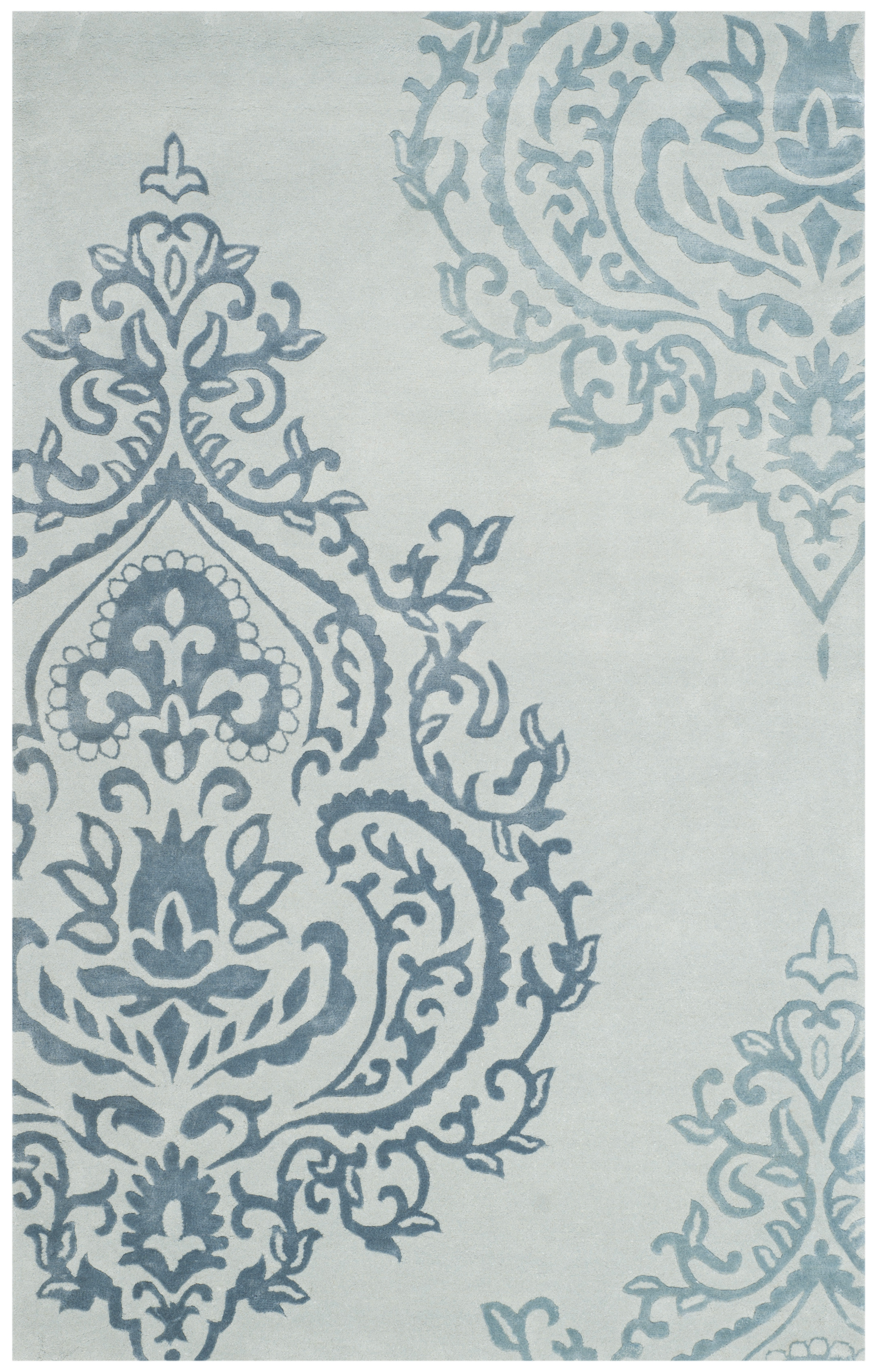House of Hampton® Janson Hand Tufted Wool Damask Rug | Wayfair