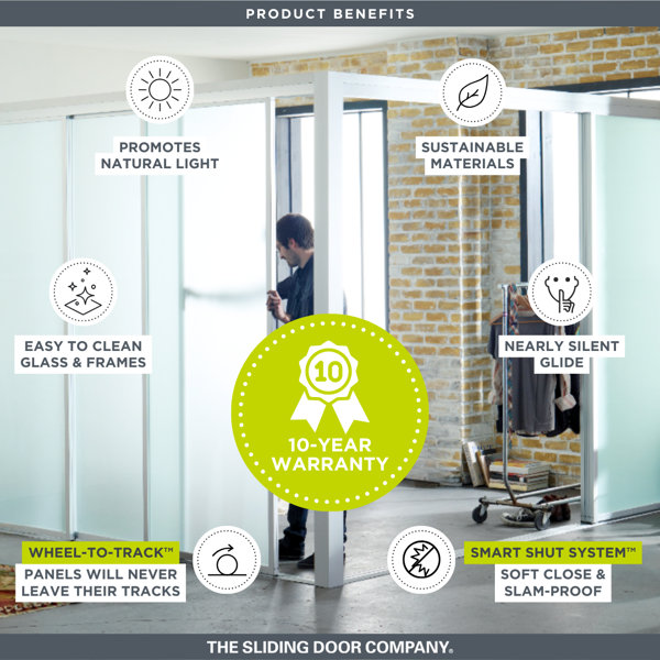 The Sliding Door Company 2-Panel Sliding Clear Glass Entrance Door Kit ...