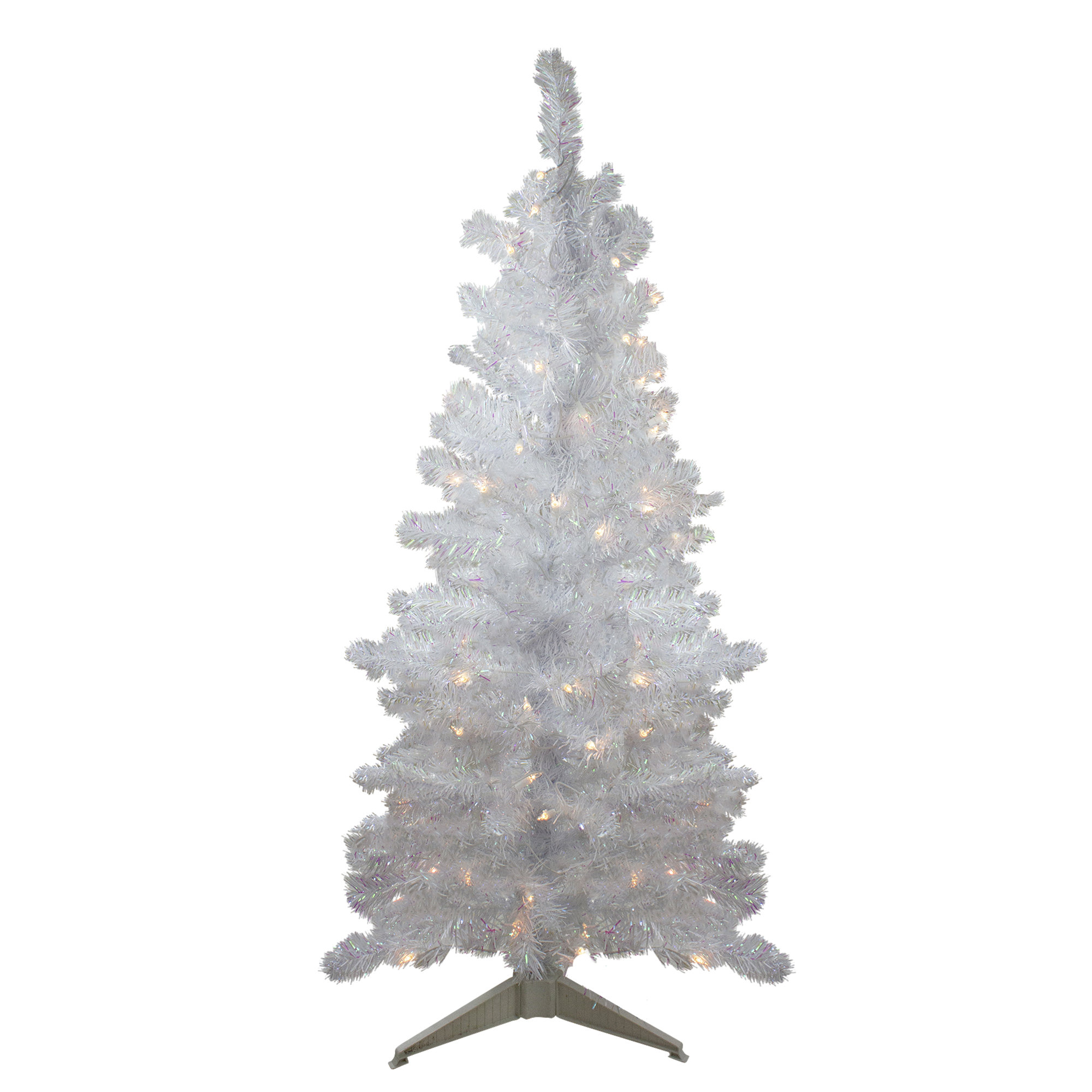 Northlight Seasonal 4' Pre-lit White Iridescent Pine Artificial ...