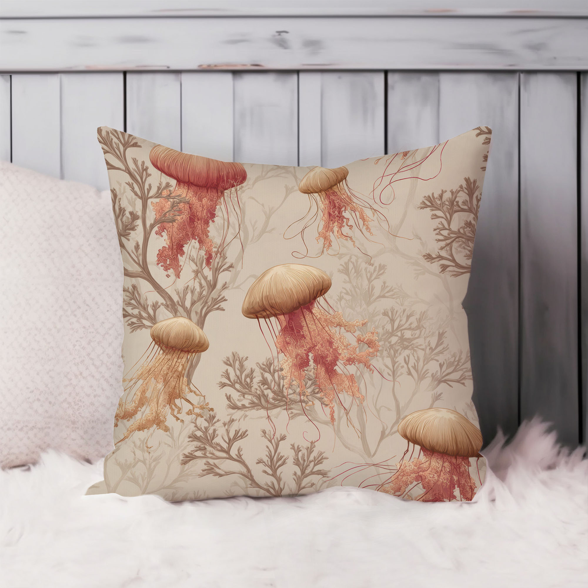 Ethan Taylor Beach and Coastal Jellyfish Pattern IV Nautical Throw ...