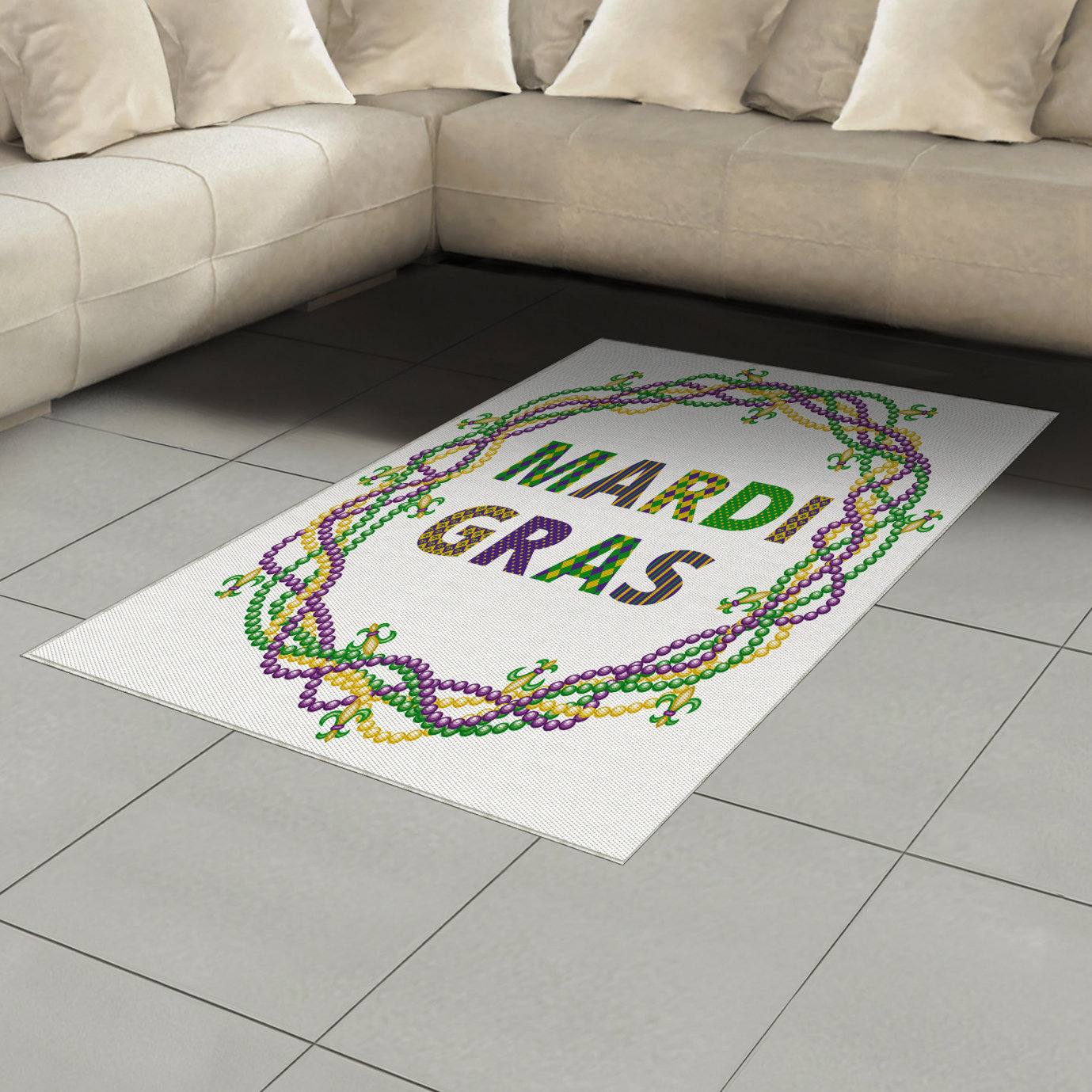 East Urban Home Mardi Gras High Density Long Fiber Poly Threads ...