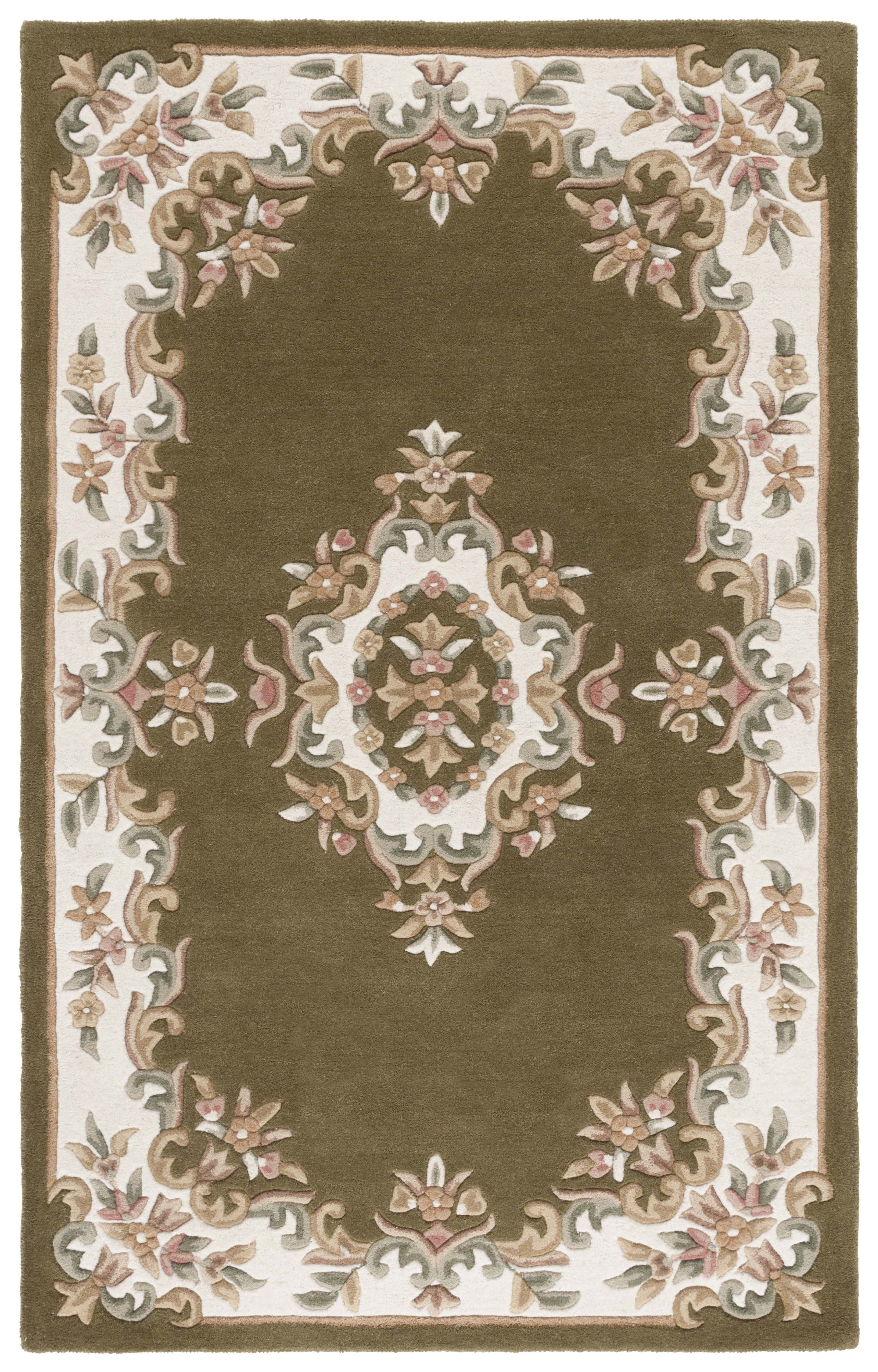 Safavieh Aubusson 301 Hand Tufted Wool/Cotton Oriental Rug in Olive ...