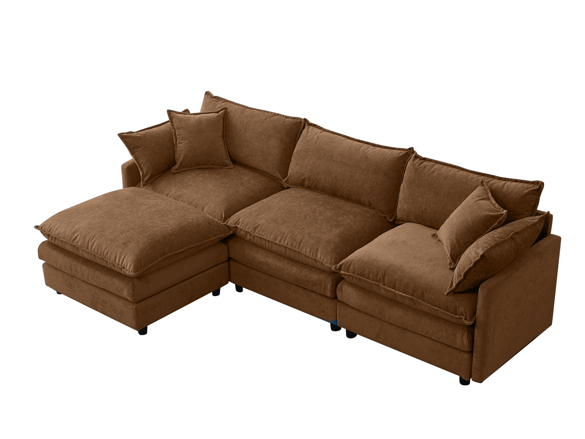 Ebern Designs 4-Piece 105'' Reversible Modern Upholstered L-Shape ...