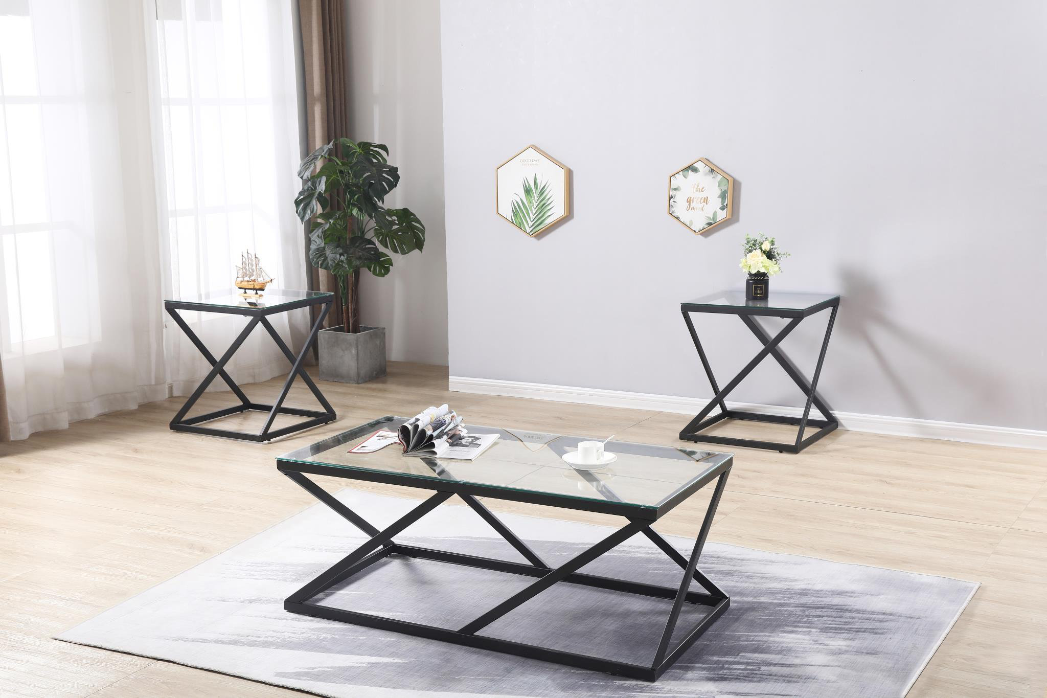 Ivy Bronx Black 3 Pk Table Set (3/Cn) | Wayfair