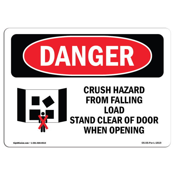 SignMission OSHA Danger Crush Hazard From Falling Load Sign | Wayfair