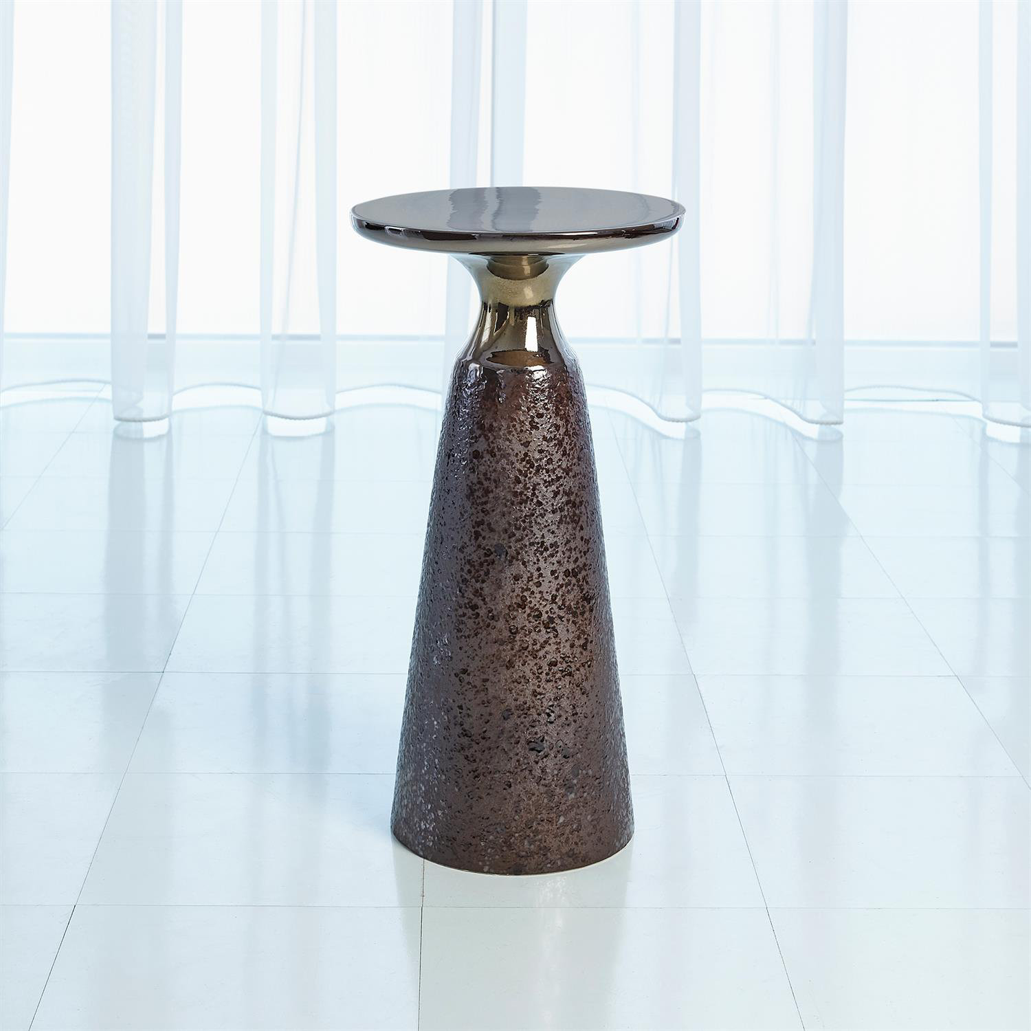 Global Views Meteor Taper Table-Bronze | Wayfair