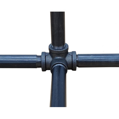 FixtureDisplays 1/2" Black Pipe 4-Way Connector With 4 Mounting Holes ...