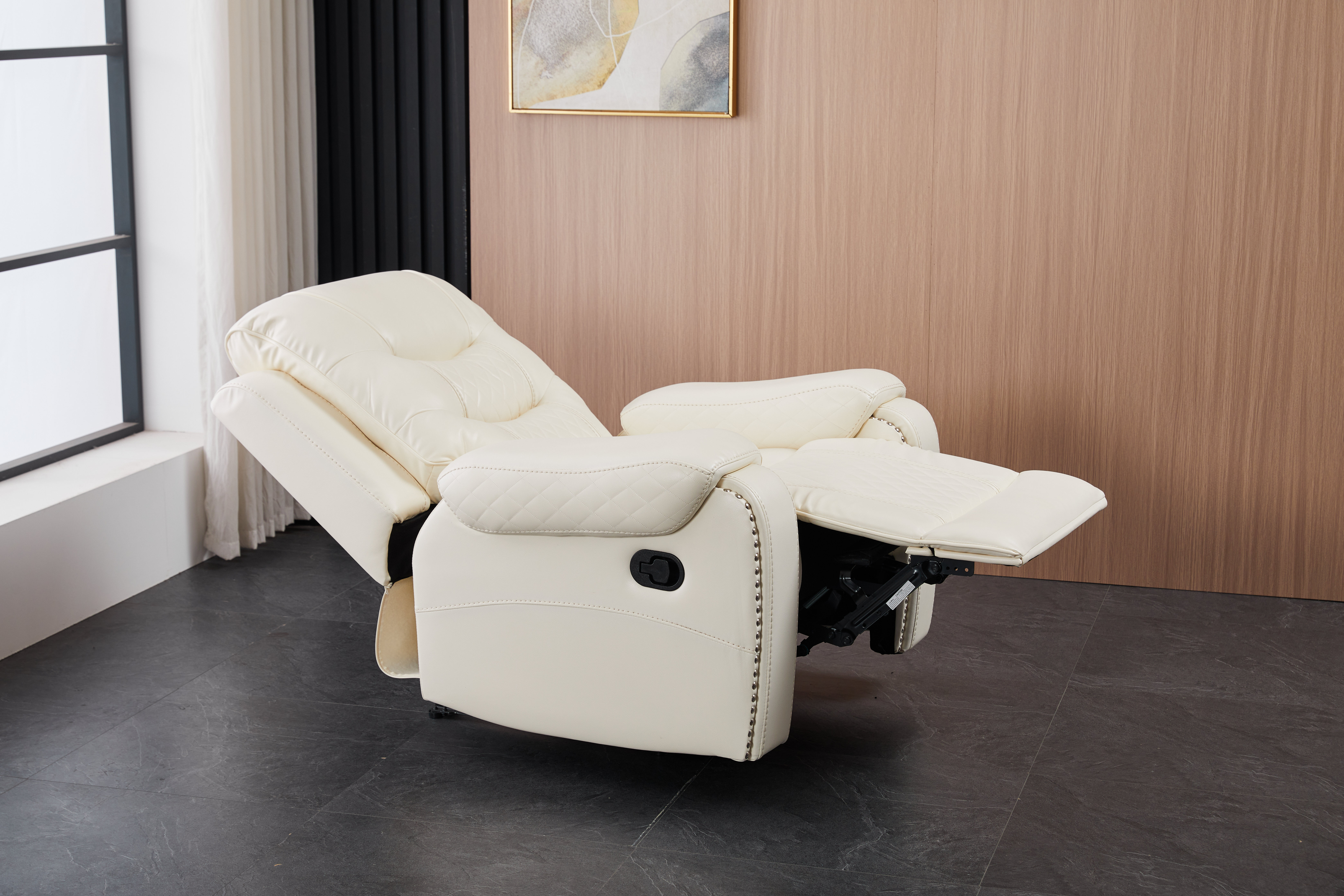 Winston Porter Power Leather Motion Recliner Chair Set – Navyblue ...
