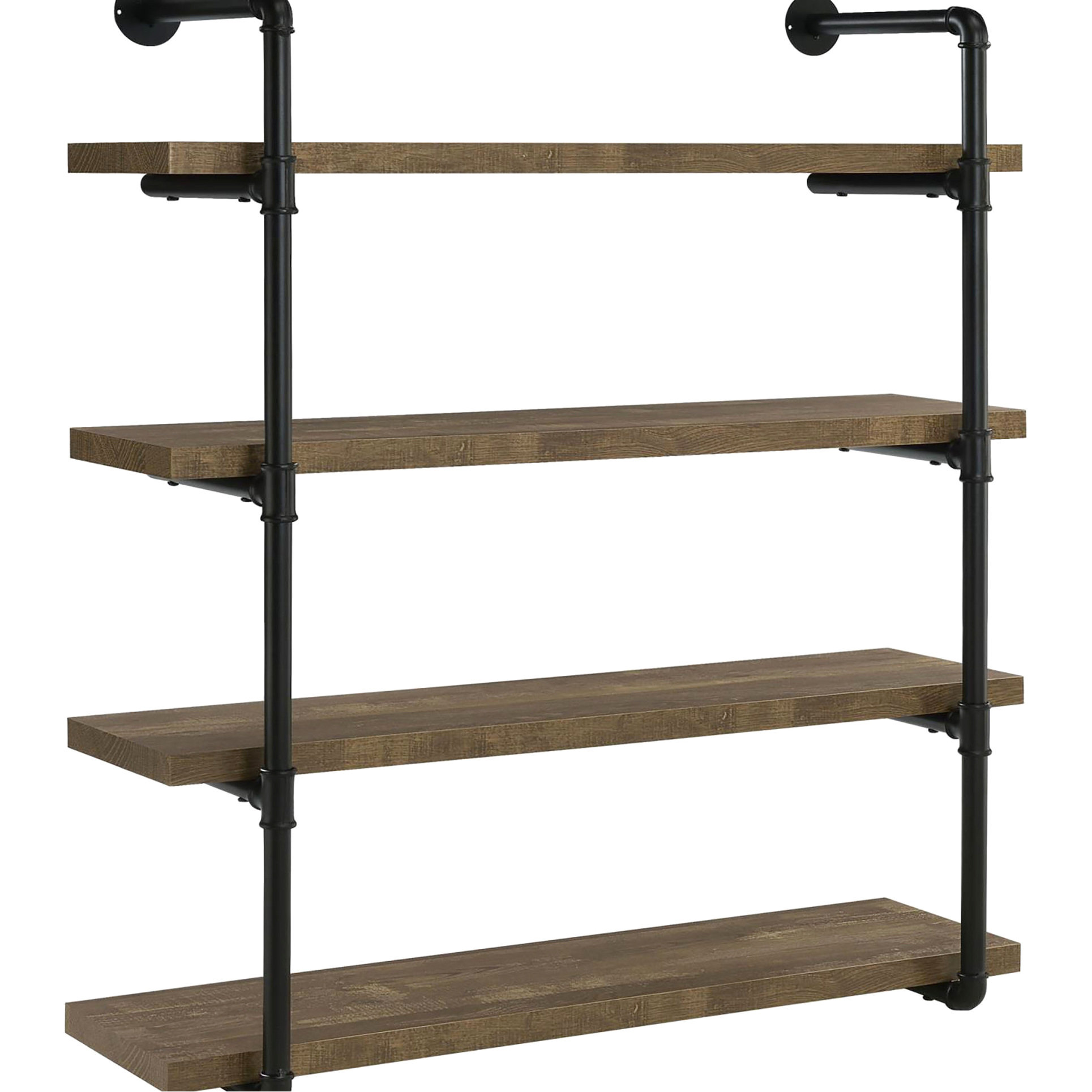 Wovilo Black And Rustic Oak Wall Shelf - Versatile Display Storage ...