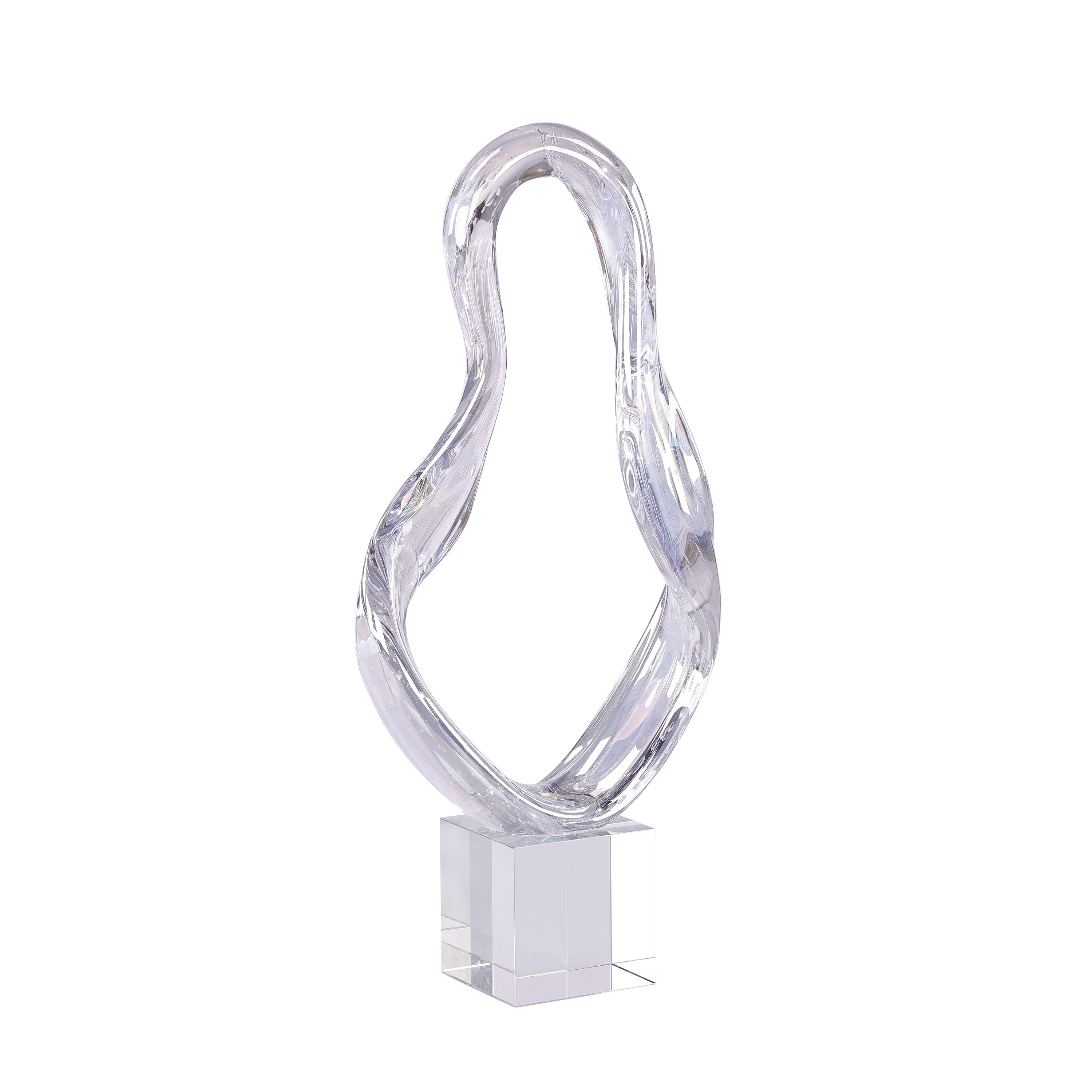 John-Richard Prismatic Loop Sculpture On Crystal Base, Large | Perigold