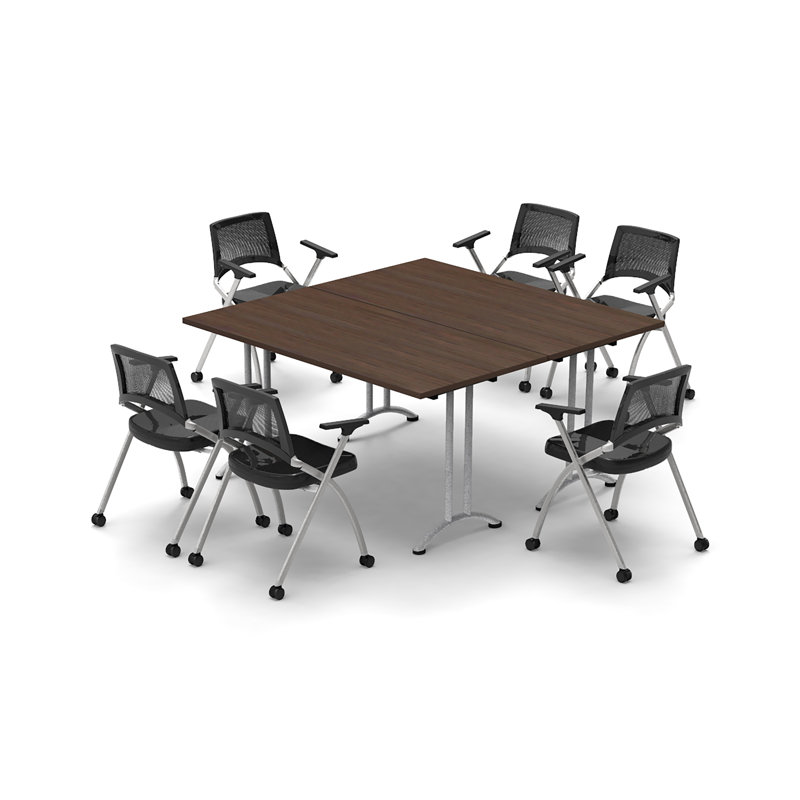 Inbox Zero Shropshire 6 Person Conference Meeting Tables with 6 Chairs ...