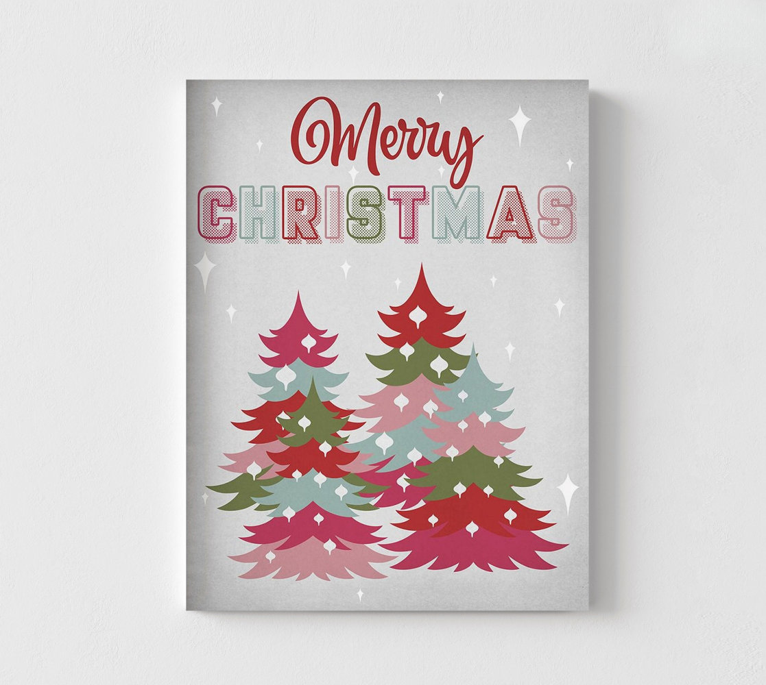 WeFrameArt Merry Christmas By Marcus Prime, Red Christmas Tree Decor ...