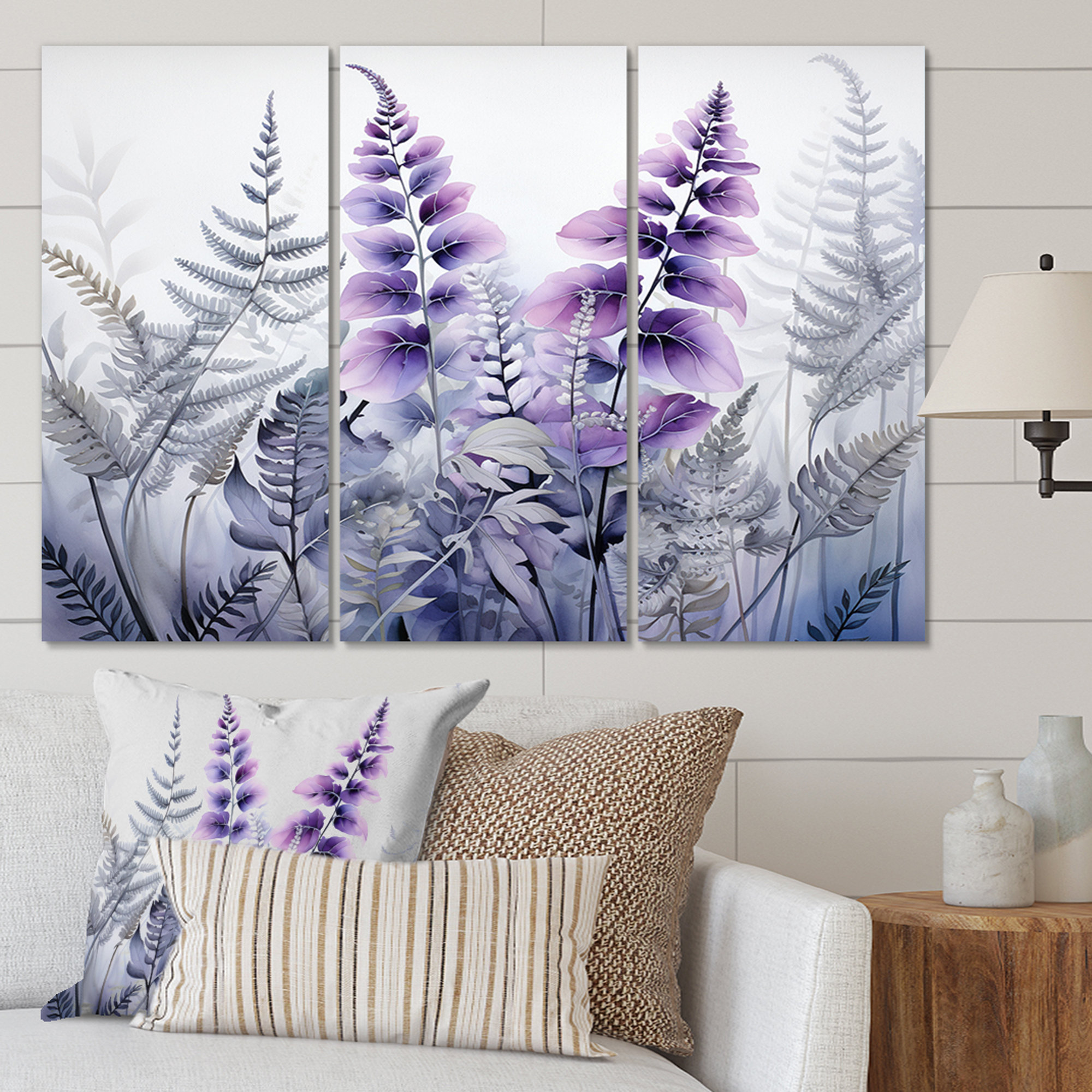 DesignArt Ferns Violet Dream II - Floral Metal Wall Decor Set - Wayfair ...