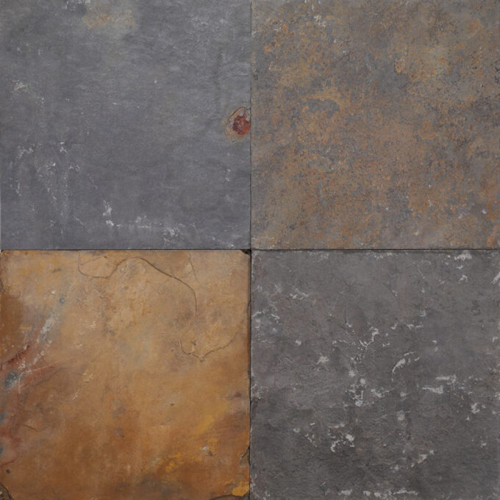 17 Stories 12" x 12" Lotus Gold Slate Wall & Floor Tile | Wayfair