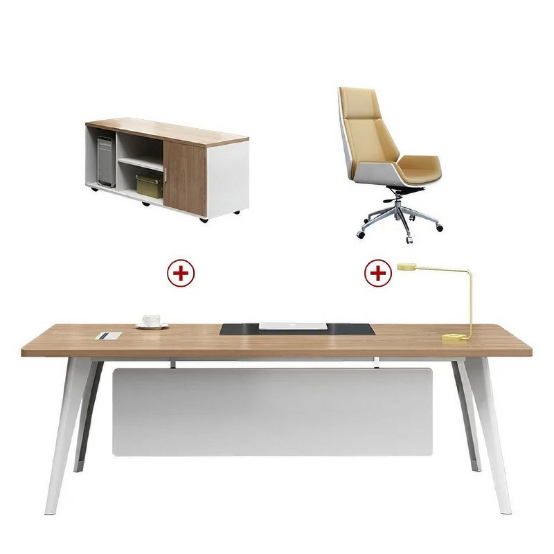 Splendor Furniture European Executive Office Desk Bookshelf Setup ...