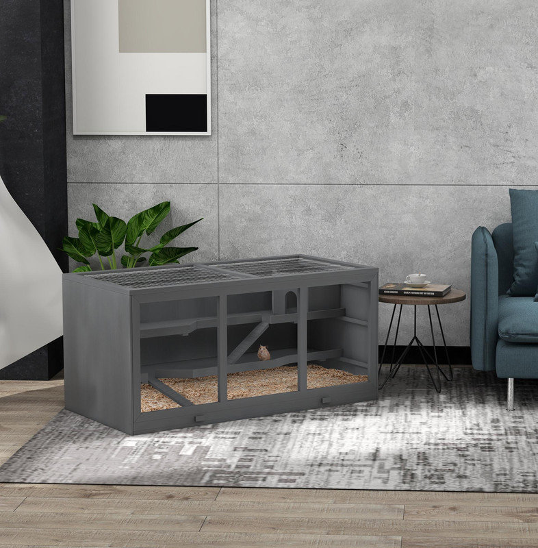 Archie & Oscar™ Large Wooden Hamster Cage - PawHut Spacious Small ...