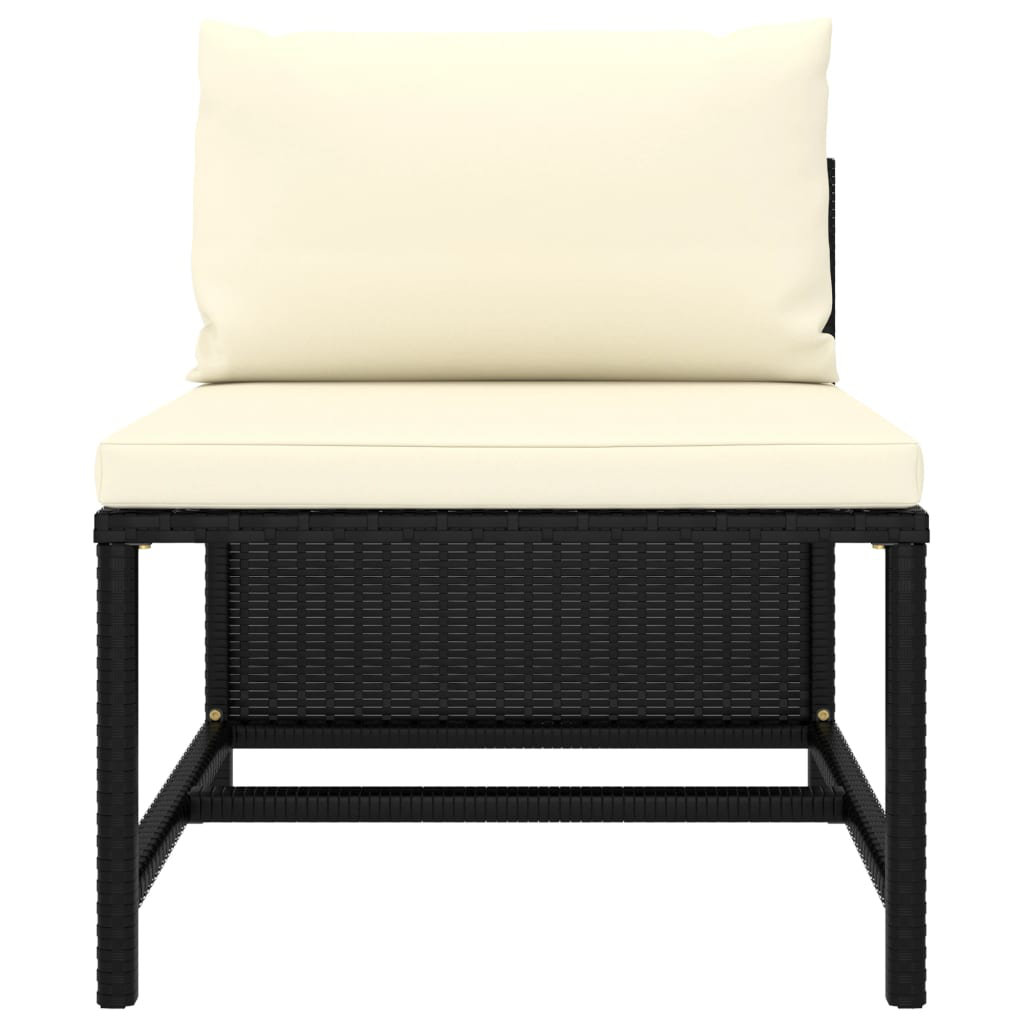 Ebern Designs Sectional Middle Sofa with Cushions Poly Rattan | Wayfair