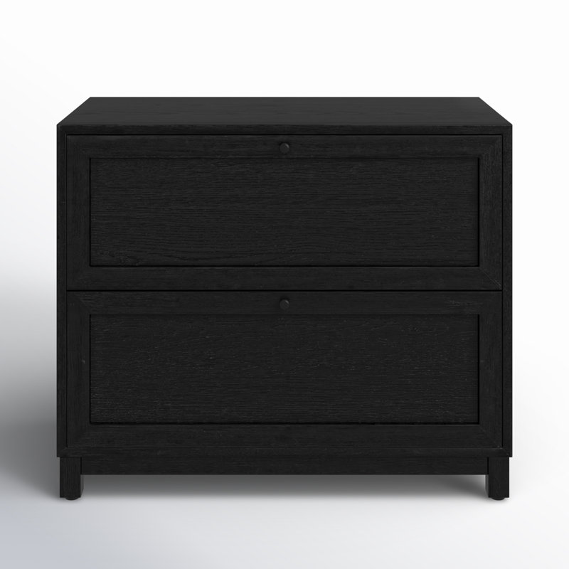 Birch Lane™ Sonata 2 - Drawer Nightstand in Drifted Matte Black | Wayfair