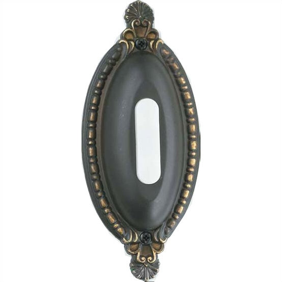 Craftmade Surface Mounted Oval Ornate Door Bell Push Button in Antique ...