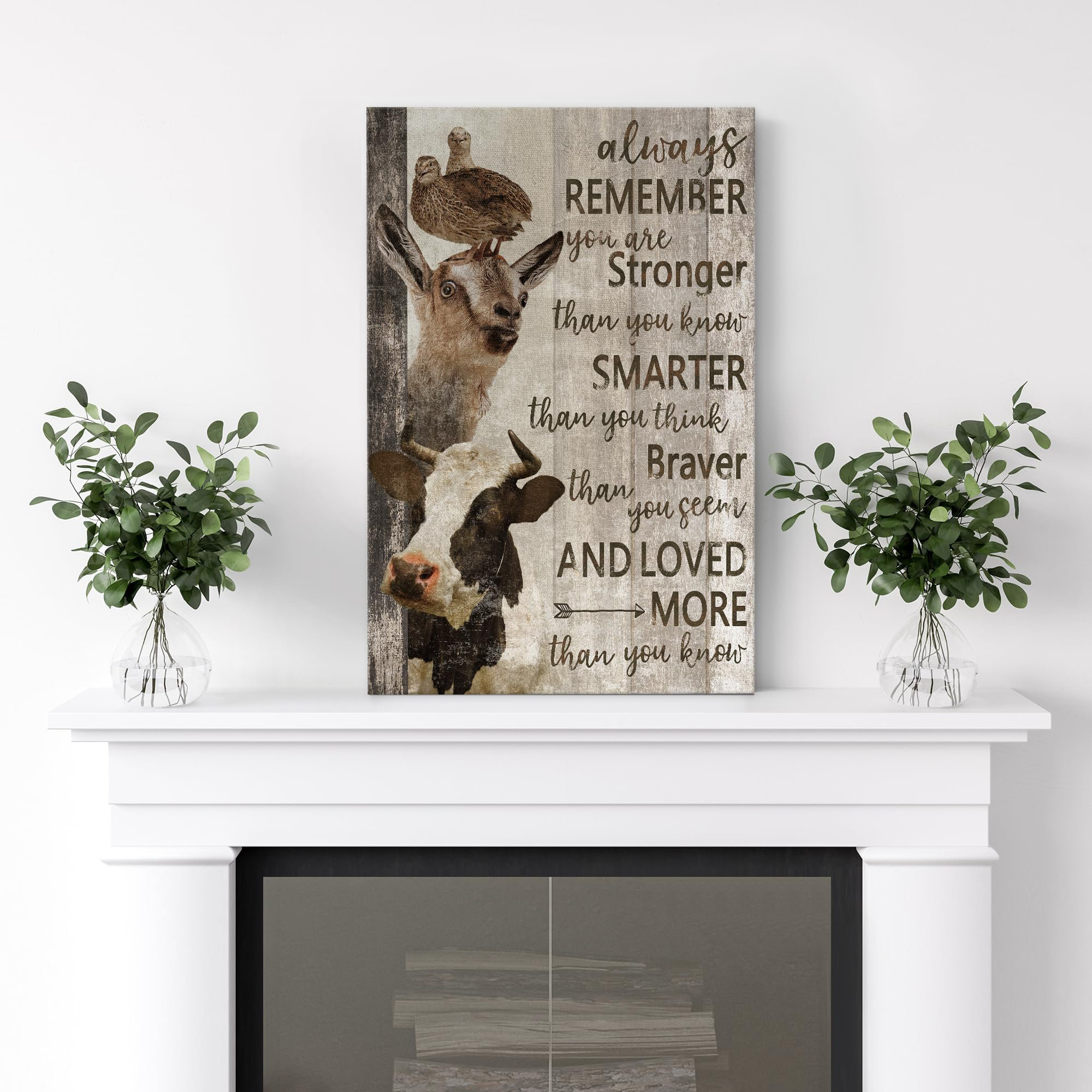 IDEA4WALL Countryside Animals Quotes & Sayings Print Rustic Decor ...