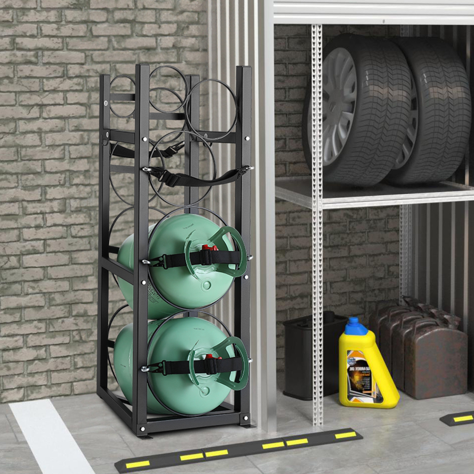 17 Stories Refrigerant Tank Rack, with 2 x 30lbs and Other 3 Small ...