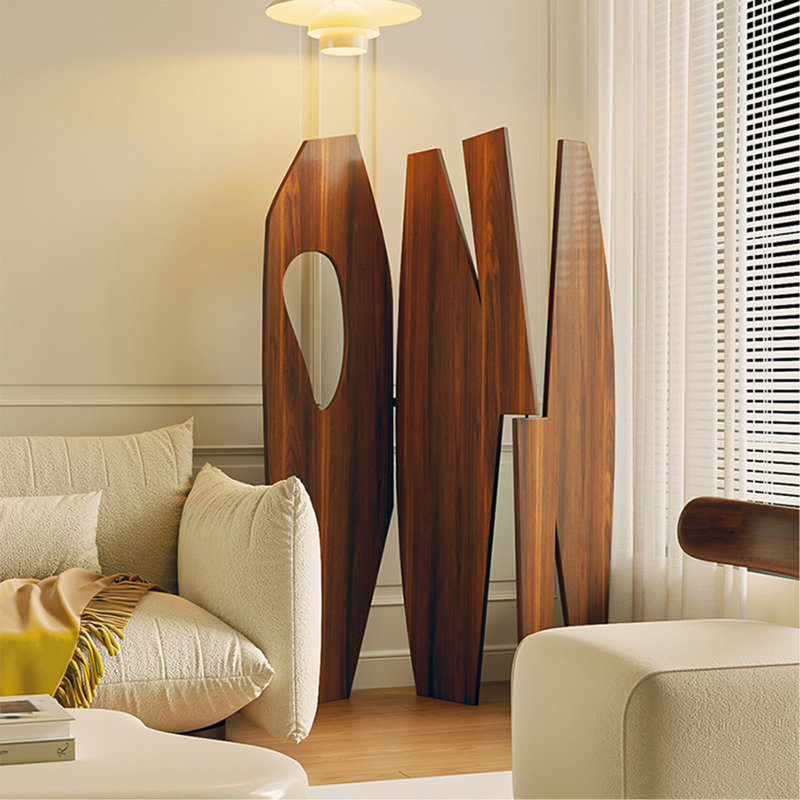 Sleek Surface Designs Ash Wood Solid Folding Screen | Wayfair