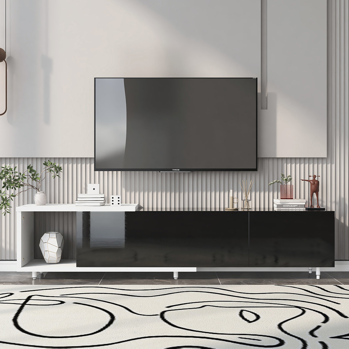 Latitude Run® Modern and Versatile Extendable TV Stand for Large TVs ...