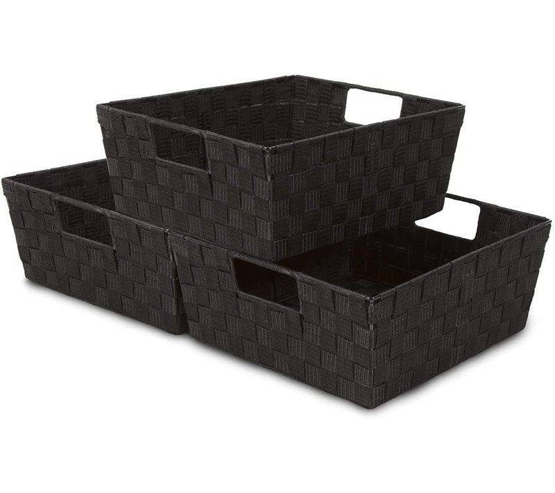 Sorbus Stackable Wicker Tote Woven Basket with Handles 3 Pack ...