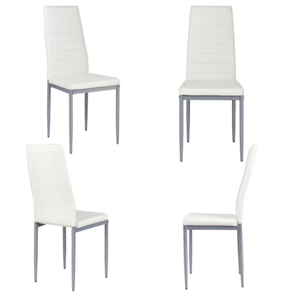 Orren Ellis 4 Pieces PVC Elegant Design Leather Dining Chairs With ...