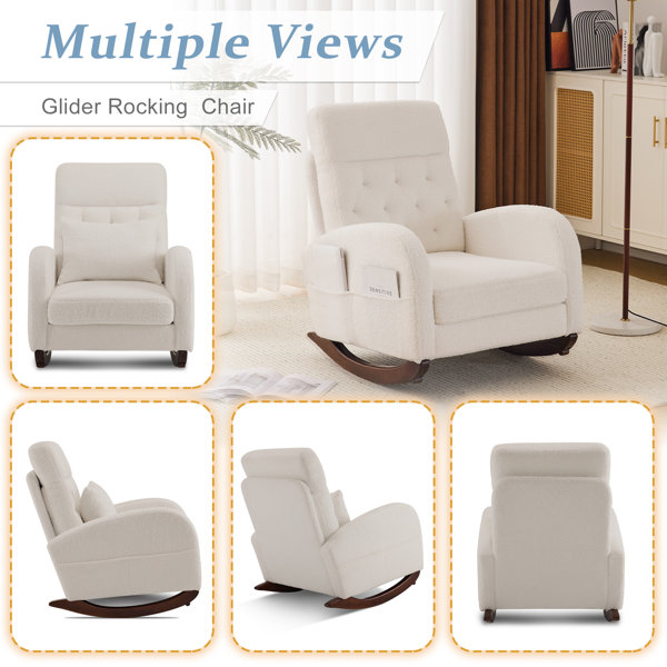 George Oliver Upholstered Teddy Rocking Chair | Wayfair