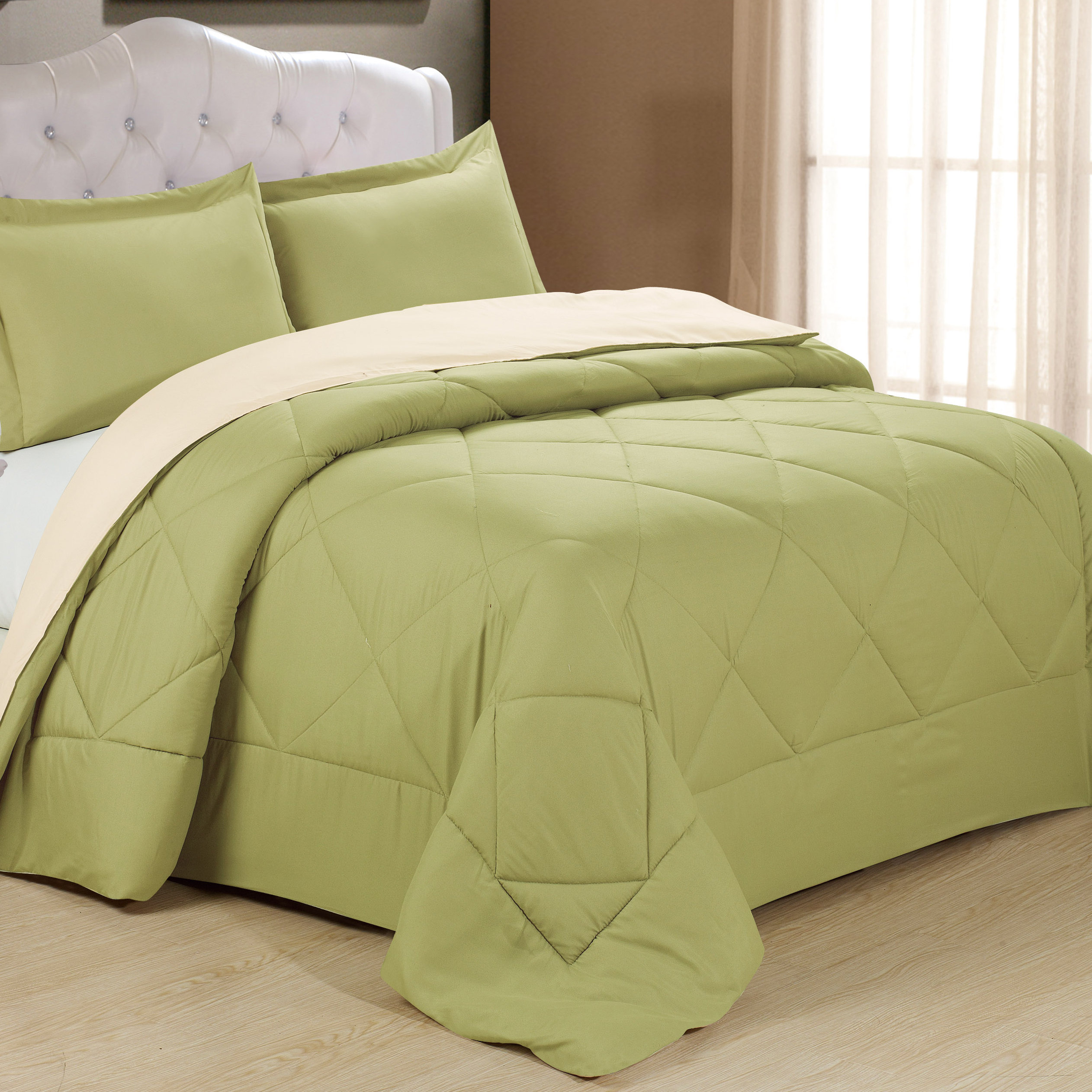 Swift Home 1800 Series Reversible Down-Alternative Comforter Set ...