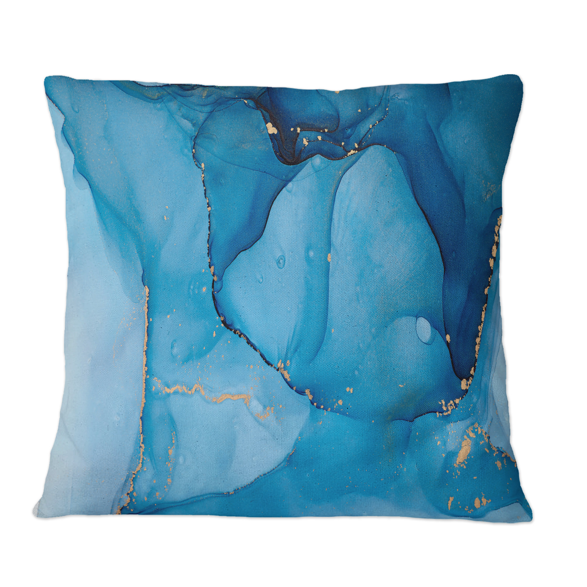 Design Art Blue Luxury Abstract Fluid Art IX - Modern Printed Throw ...