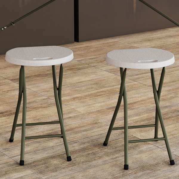 Arlmont & Co. Weybridge 2 Piece Stools - 18-Inch Folding Stools with ...