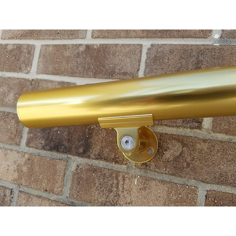 Aress 84" Anodized Handrail Aluminum Stainless Steel Look | Wayfair