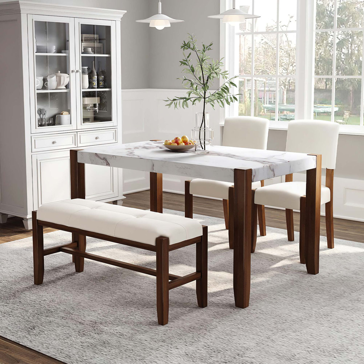 17 Stories 4-Piece Modern Dining Furniture Set, 4-Person Space-Saving ...
