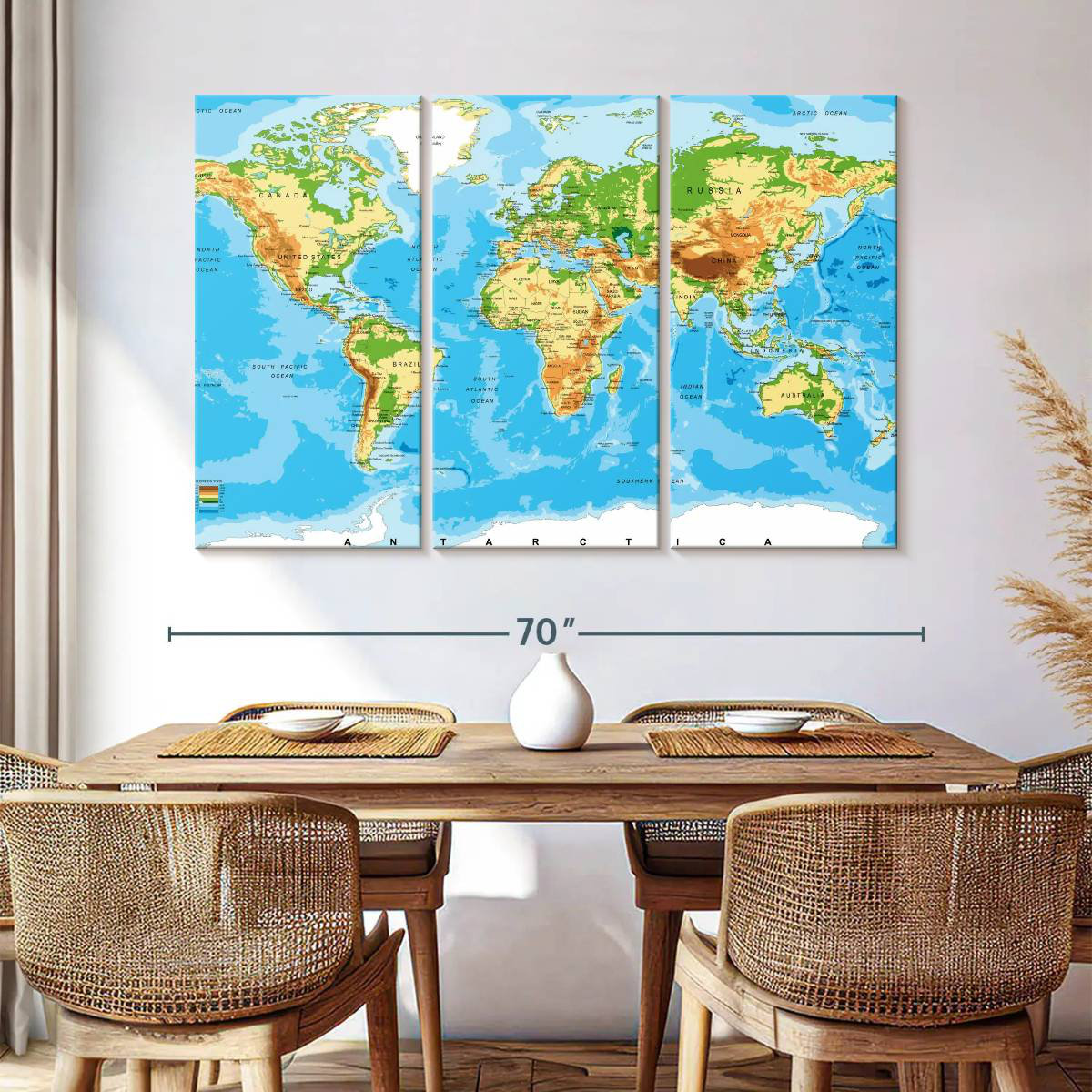 Elephant Stock Highly Detailed World Map | Wayfair