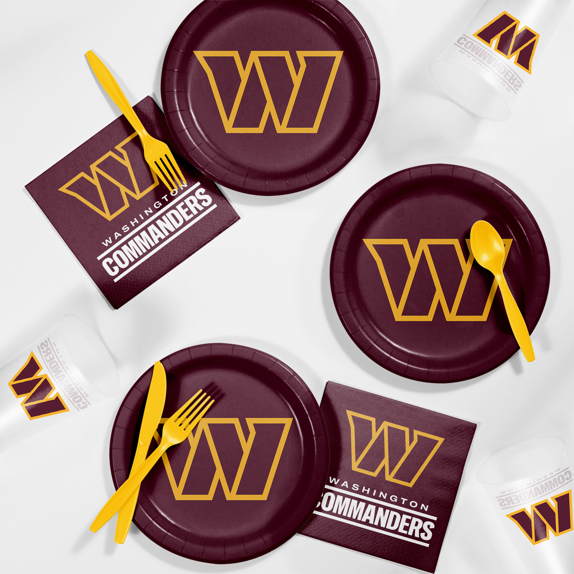 Creative Converting Washington Commanders Game Day Party Kit, Serves 8 ...