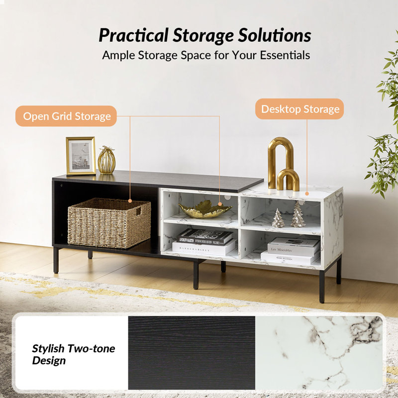 Wrought Studio™ Marna Modern Expandable Tv Stand With Adjustable Length ...