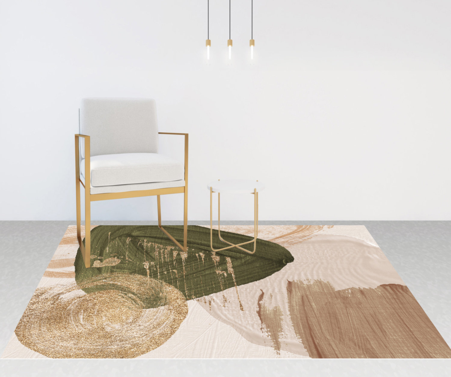 Ivy Bronx Vinyl Floor Mat for Home, modern style, non-slip PVC, ÓLEO 3 ...