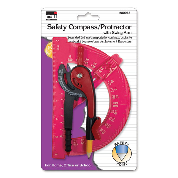 Charles Leonard Co. Compass Safety and Swing Arm Protractor | Wayfair