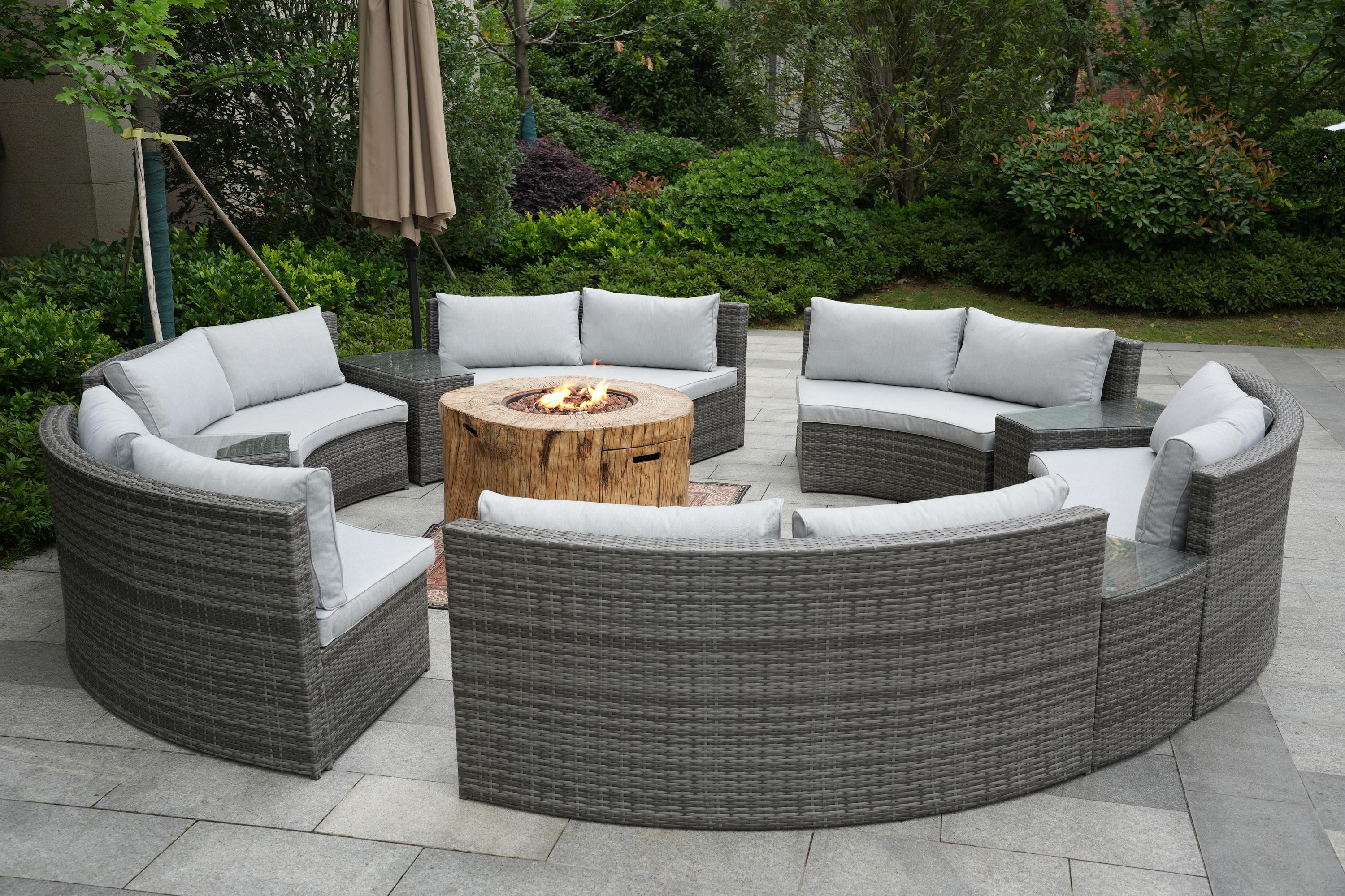 DirectWicker 12 - Person Outdoor Seating Group with Cushions | Wayfair
