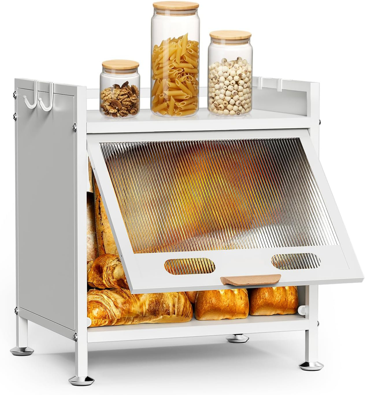 Hokku Designs Iron Large Bread Box For Kitchen Countertop, Large Bread ...