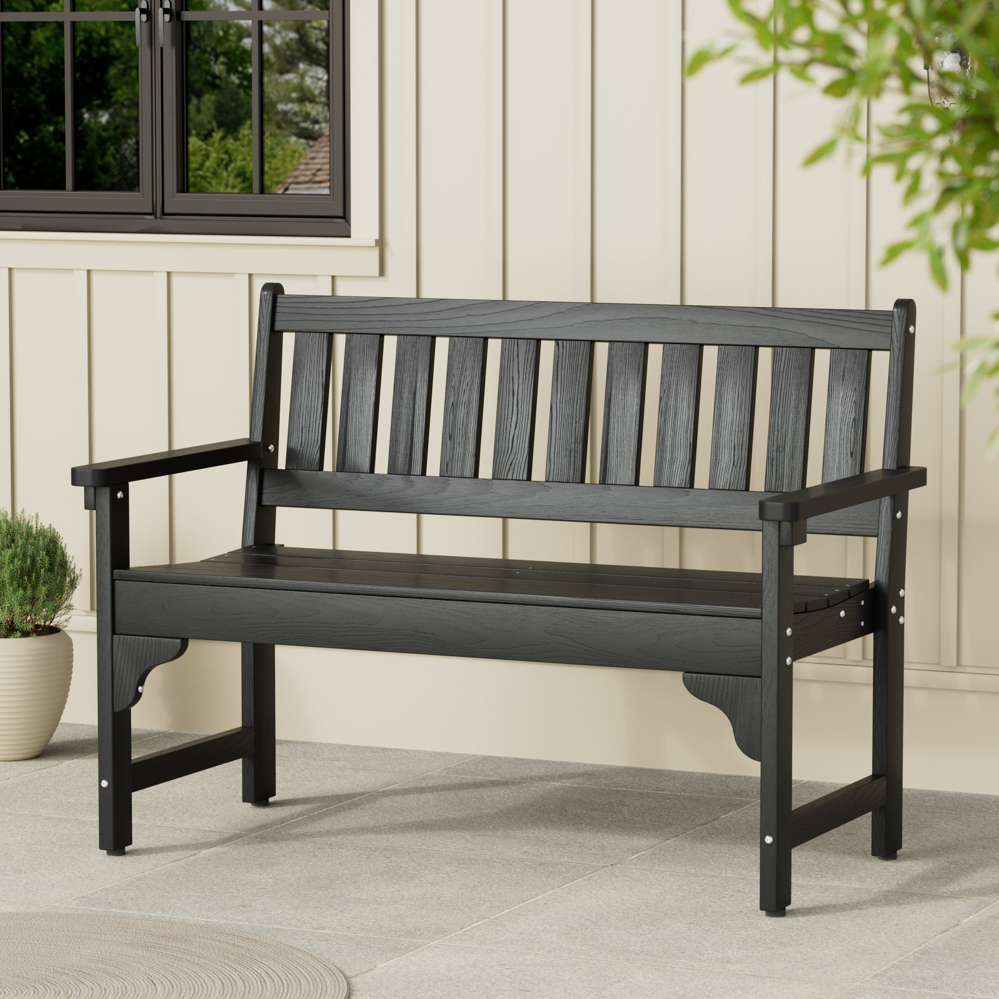 Lark Manor High Quality HDPE Outdoor Bench & Reviews - Wayfair Canada
