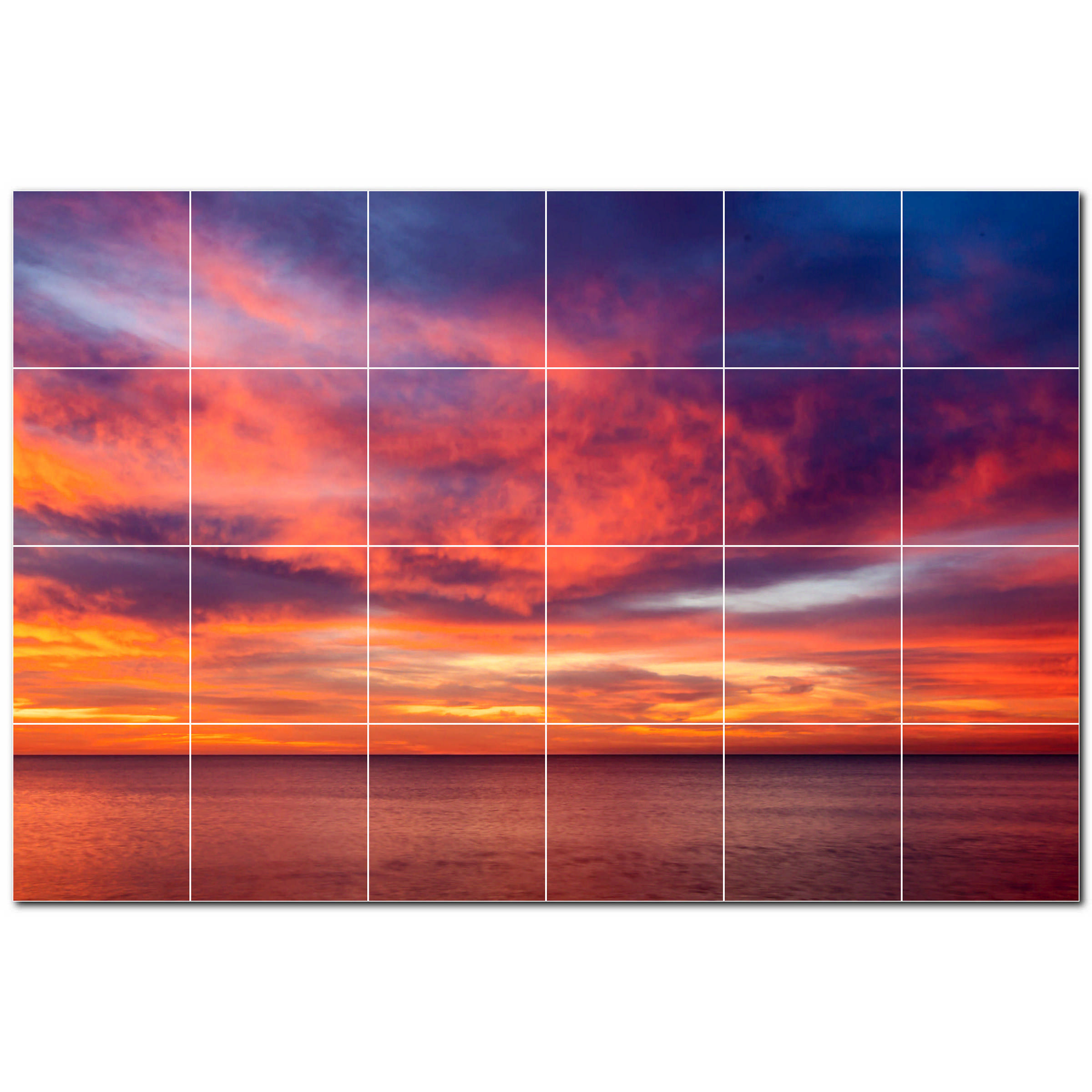 Picture-Tiles.com Sunset Photo 12'' x 12'' Satin Ceramic Decorative ...
