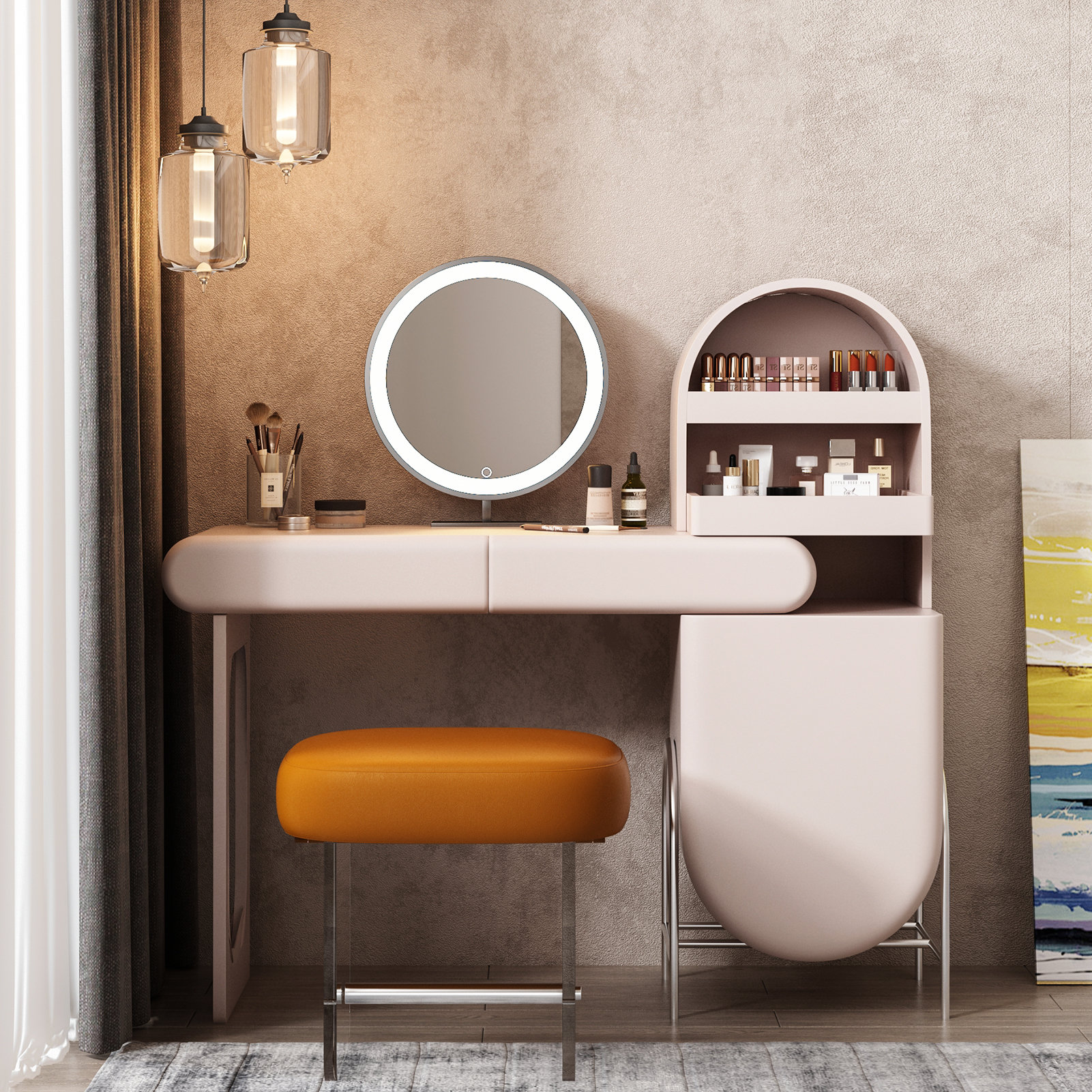 Everly Quinn Makeup Vanity Set | Wayfair