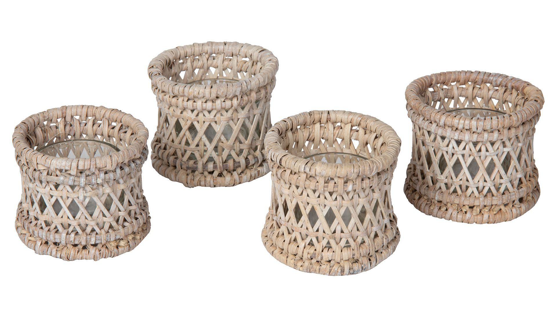Beachcrest Home Rattan Cabo T-Light And Votive Candle Holder, Set Of 4 ...