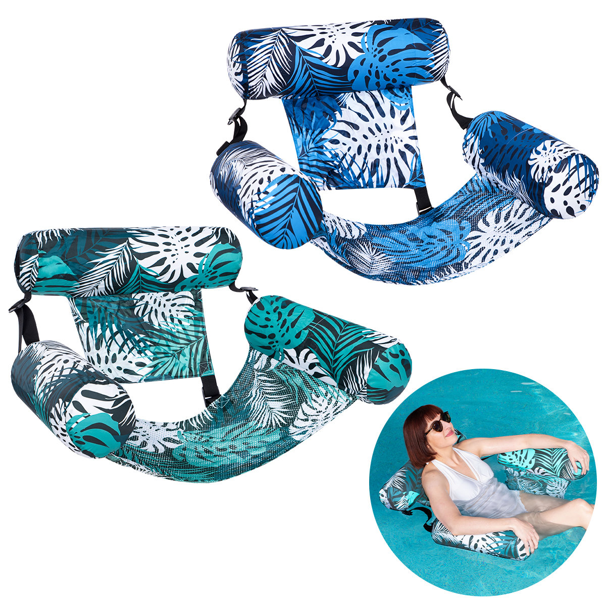 Joyin 2 Packs Flower Pattern Pool Float Hammock Chairs - Wayfair Canada