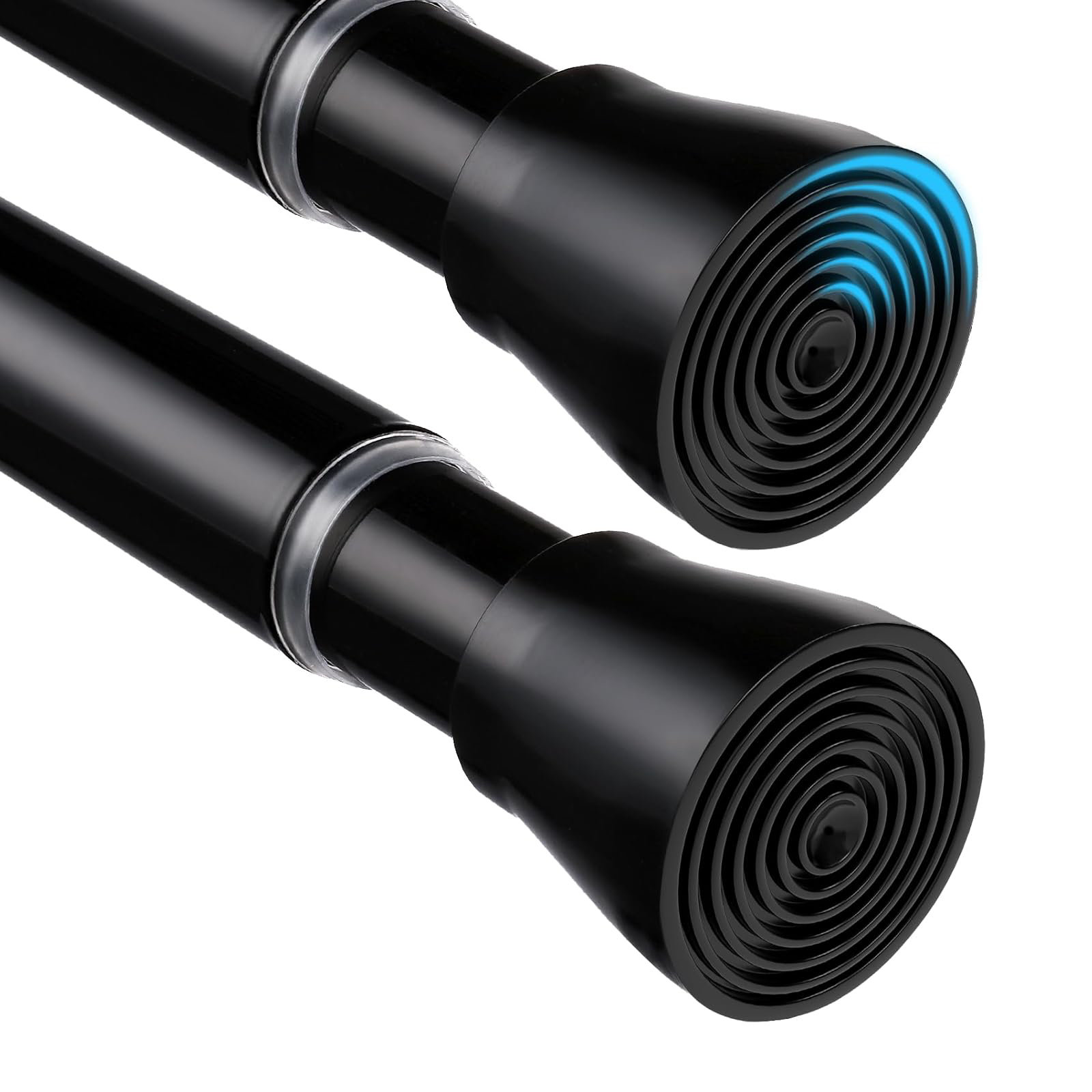 TWDAI 2-Pack Adjustable Tension Shower Curtain Rod With Spring-Loaded ...